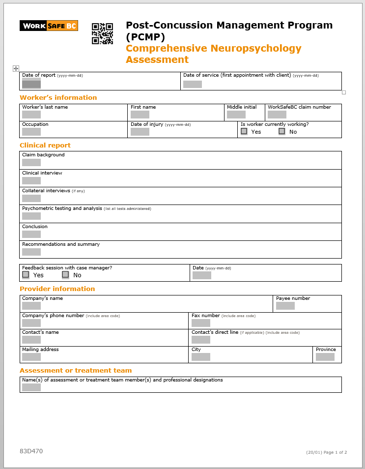 Post-Concussion Management Program - WorkSafeBC