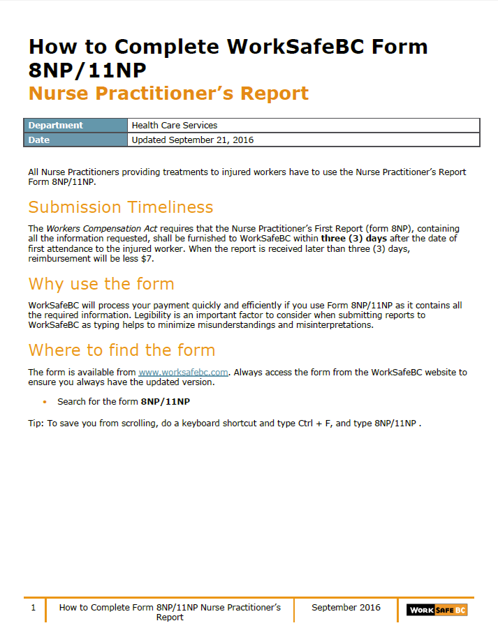 Nurse practitioners - WorkSafeBC