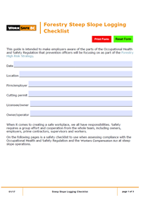 Forestry Planned Inspectional Initiative - WorkSafeBC