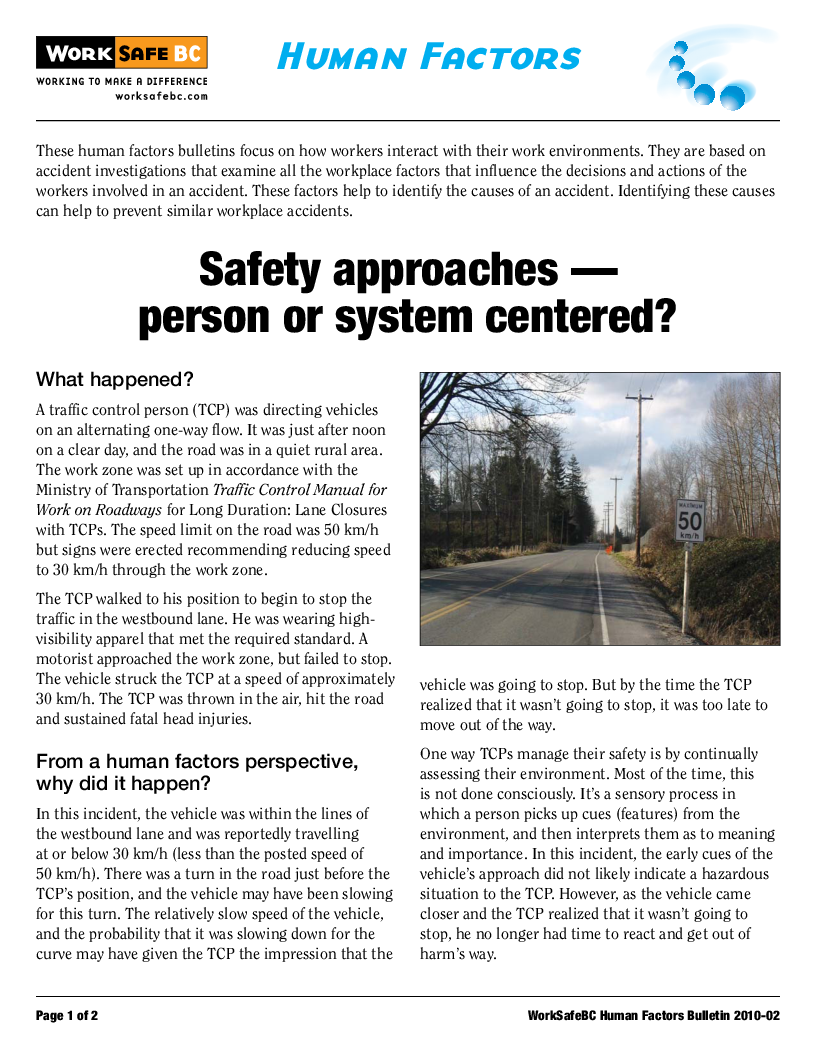 Traffic control person training - WorkSafeBC