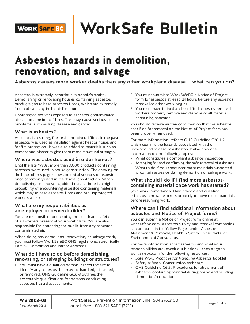 Asbestos - WorkSafeBC