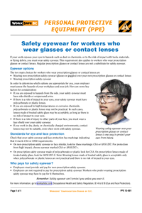 Eye & face protection - WorkSafeBC