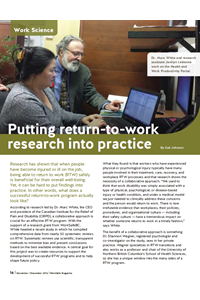 Return to work - WorkSafeBC